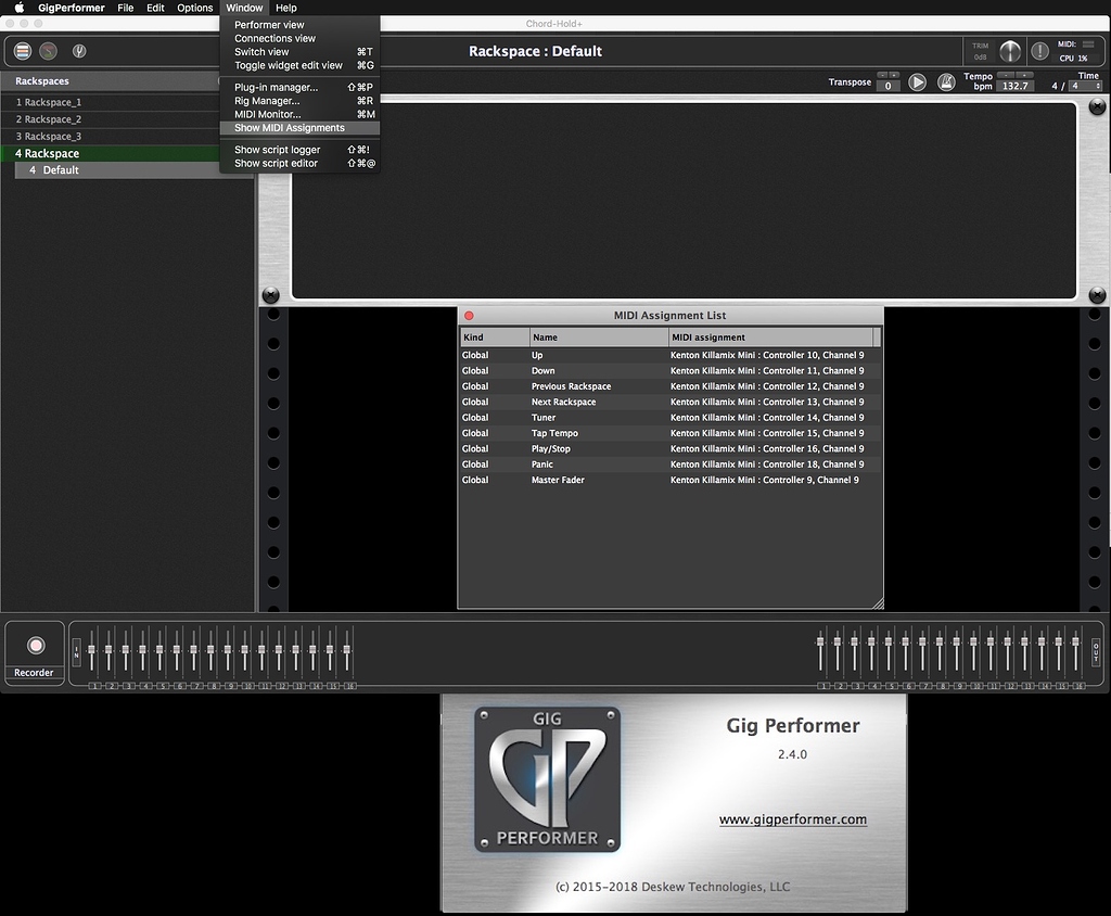 Show global MIDI assignments - Tips and Tricks - Gig Performer Community