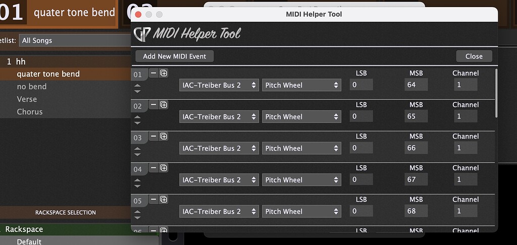 How to pitchbend with the pitch wheel in the MIDI Helper Tool? - Gig Performer on Mac OS X - Gig ...