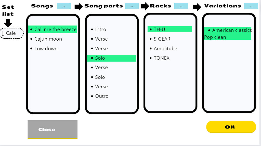 Associating multiple song parts to variations - Using GP Extensions ...