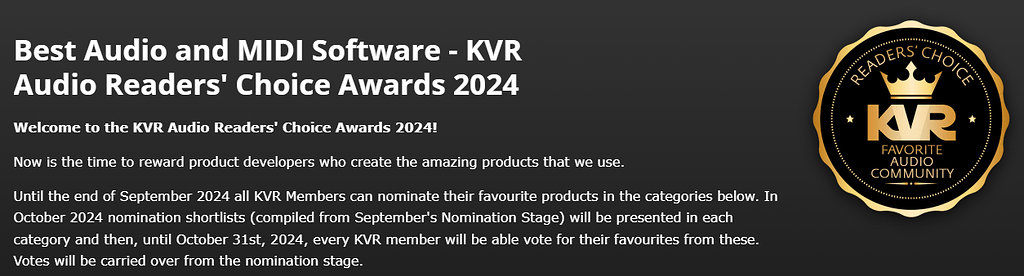 KVR Audio Readers’ Choice Awards 2024 - General discussion about Gig ...