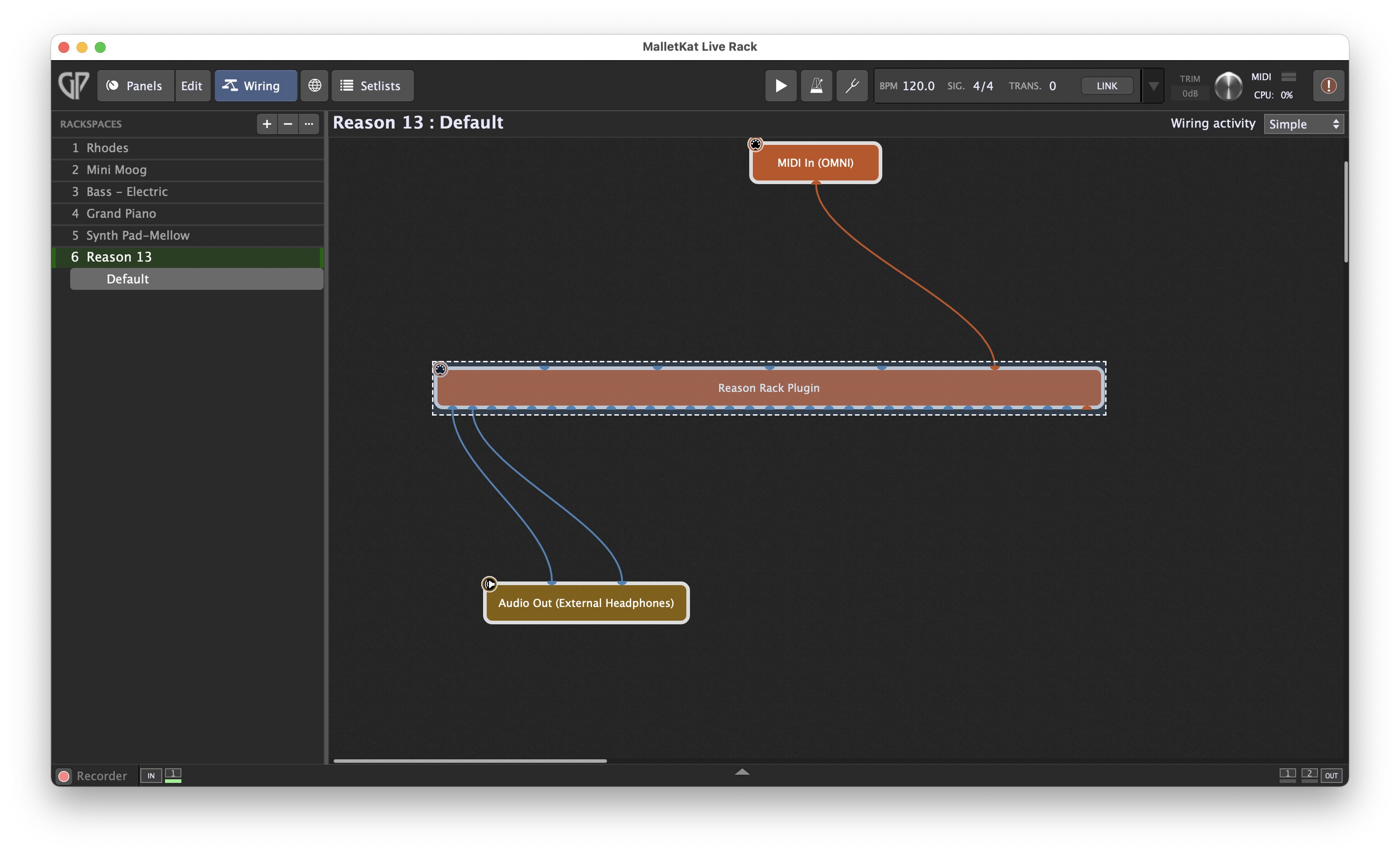 Routing MIDI to Reason Rack (Plug-in) - General discussion about Gig ...