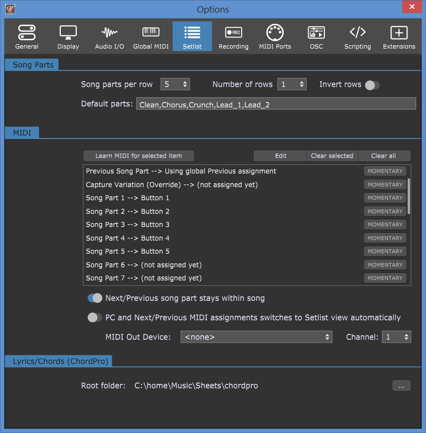 Using MIDI device Alias to assign Song Part switching? - General discussion about Gig Performer ...