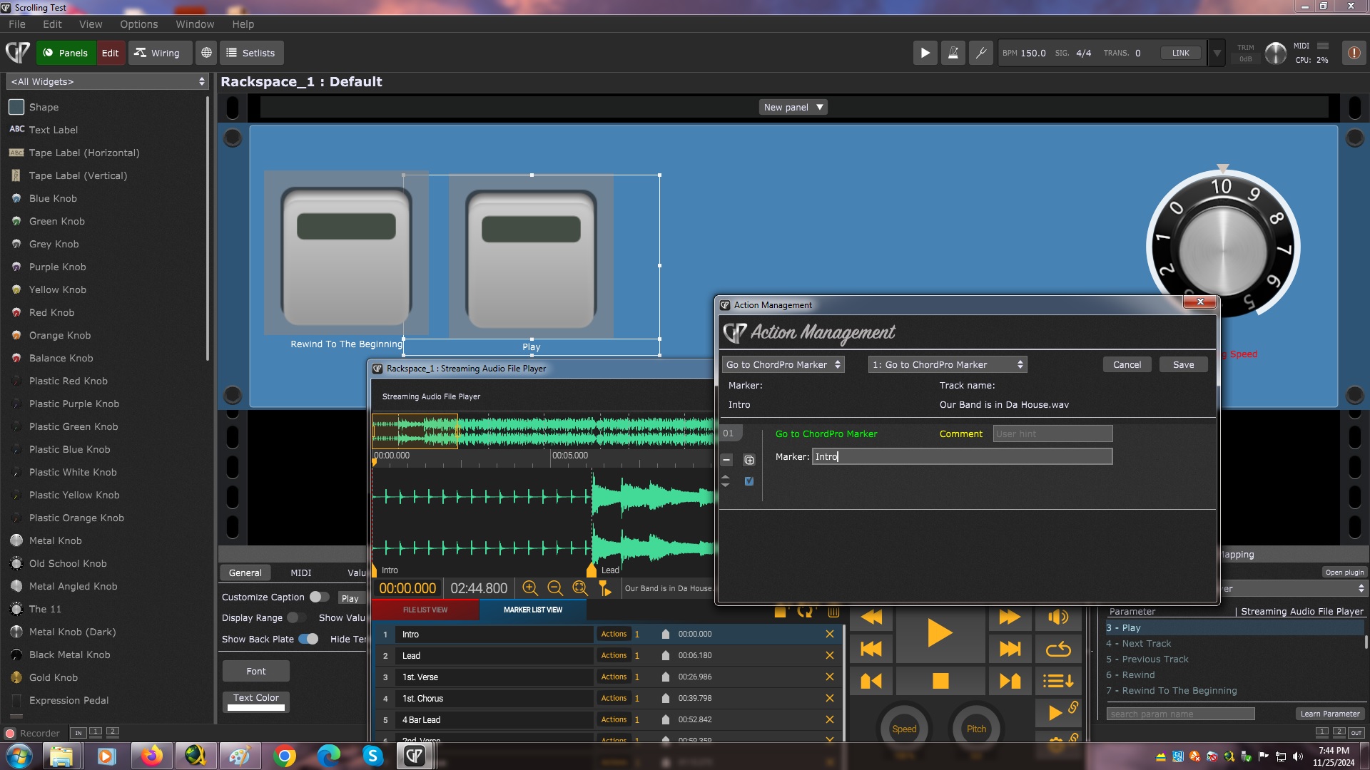 How to set-up lyric scrolling with Audio Streamer - Gig Performer on ...